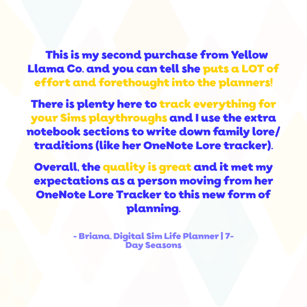 Digital Sim Life Planner Bundle - Yellow Llama Co.